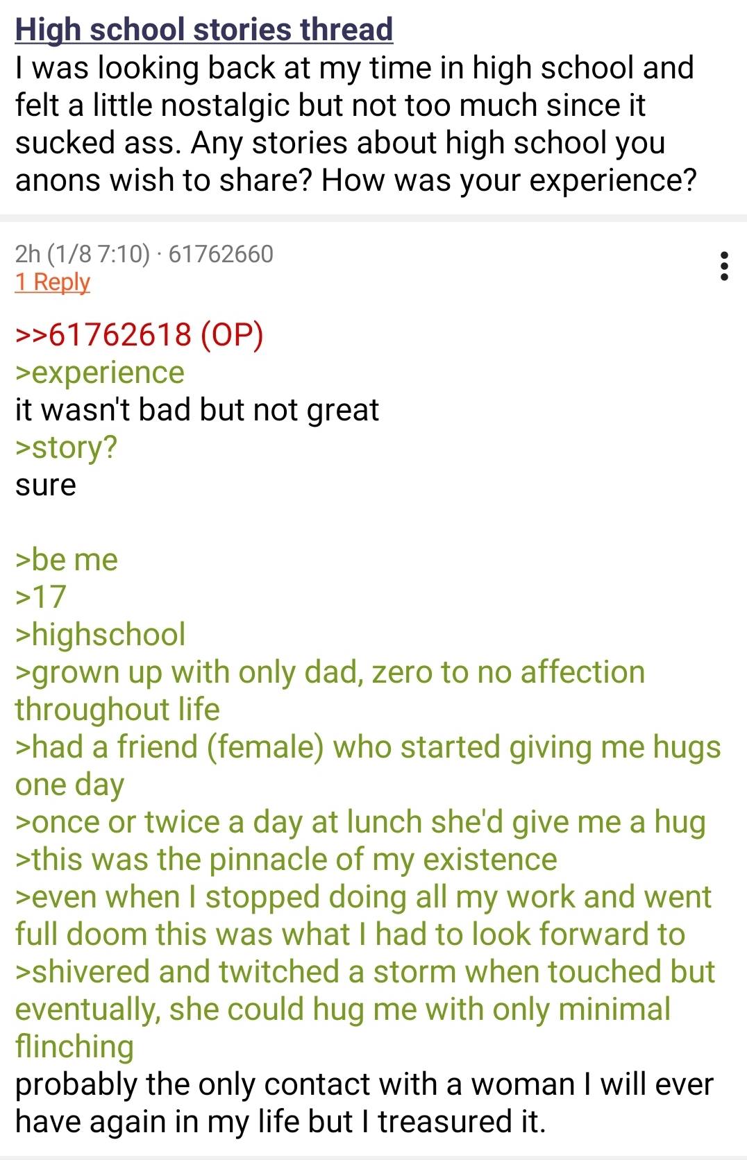 Anon's bittersweet highschool story | Scrolller