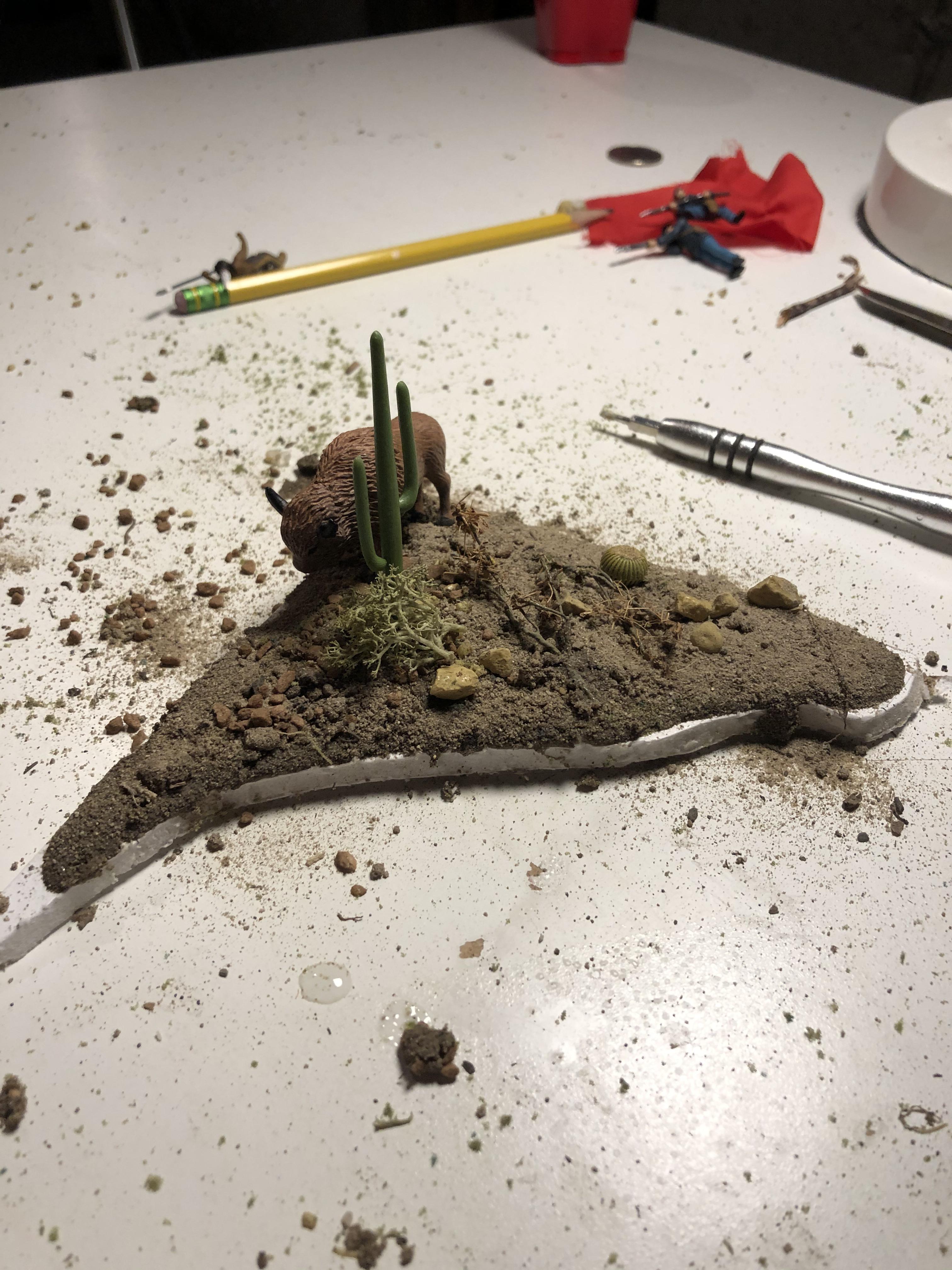Another really small one, my second diorama ever, first time actually using a real dirt ground ...