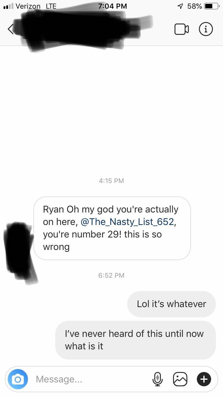 Anyone else getting dms from random people saying you’re on the “nasty ... Anyone else getting dms from random people saying you’re on the “nasty ...
