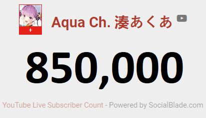 AQUA just achieved 850k SUBSCRIBERS! CONGRATS!⚓️ | Scrolller