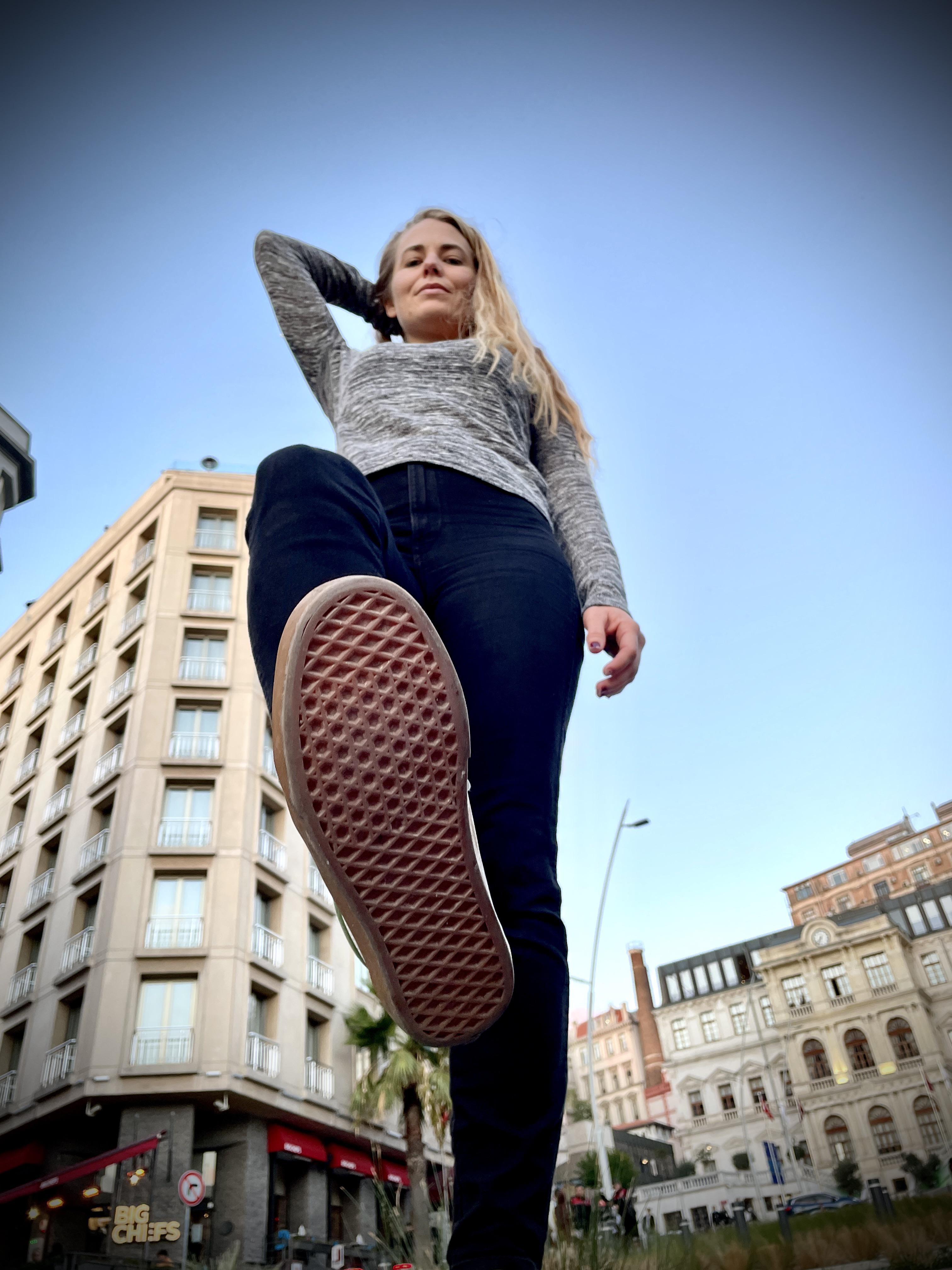 Are you gonna just stand there? I’m waiting for your tiny reaction, *moves foot lower* | Scrolller