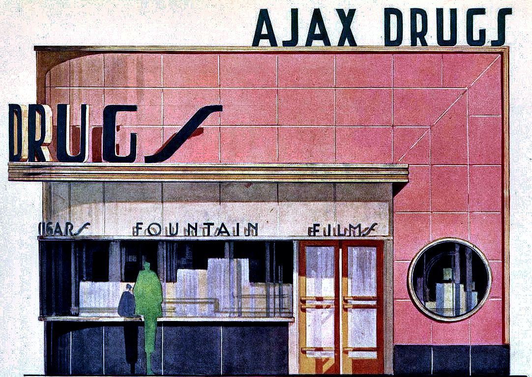 Art Deco storefront made out of Pigmented Structural Glass or Vitrolite | Scrolller