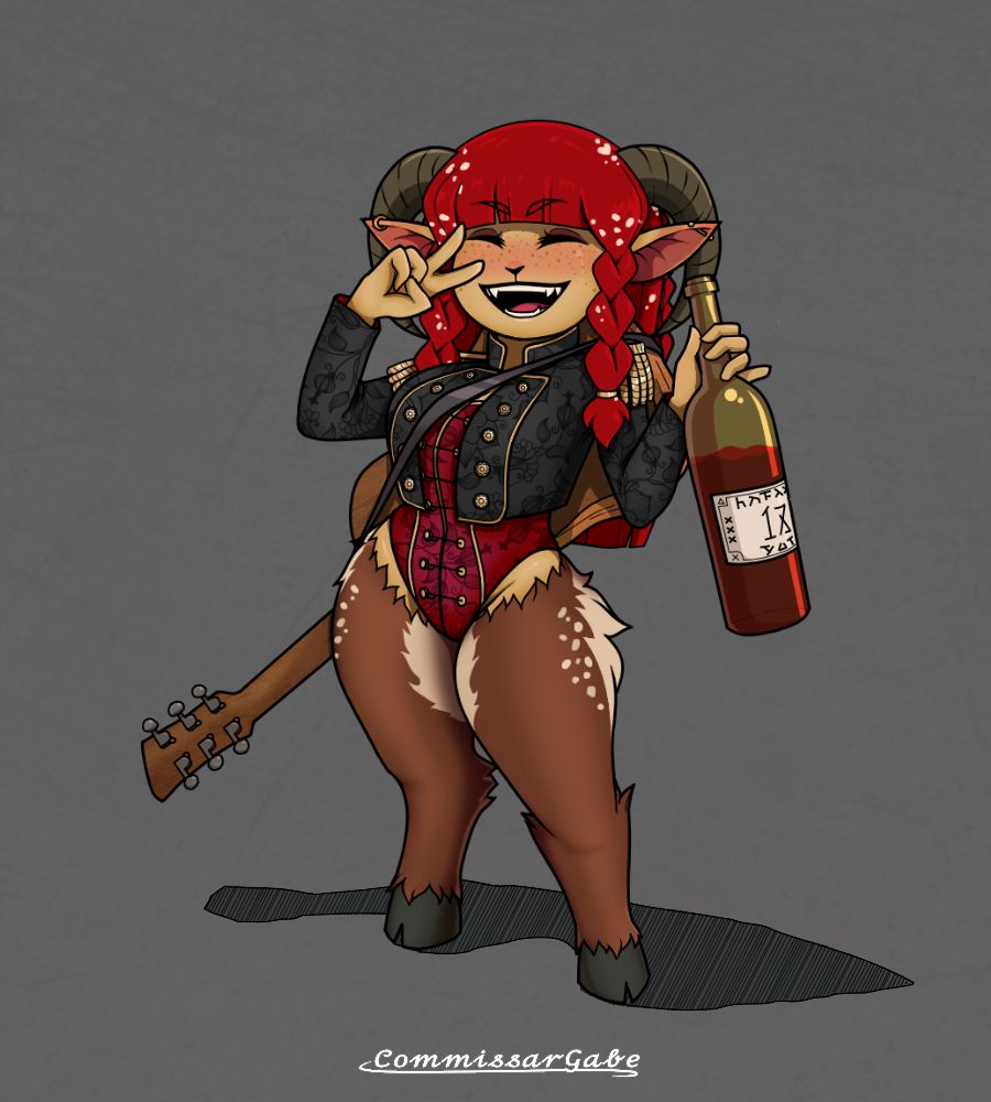 [Art][OC] Cybell, the half-satyr half-goblin Bard | Scrolller