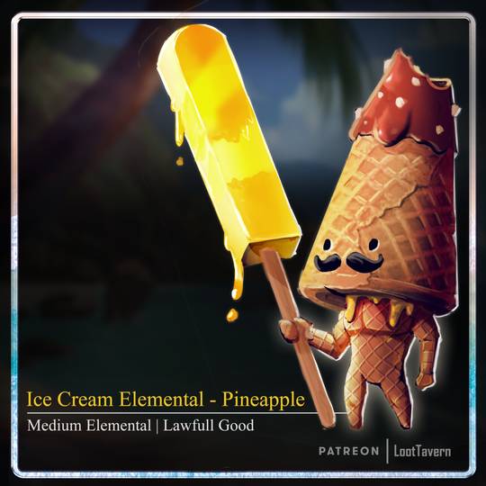[Art][OC] New Homebrew. An elemental summon for my Gary the ice cream vendor Homebrew :) | Scrolller