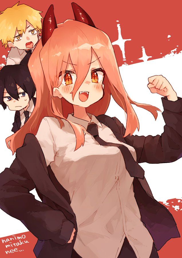 [ART] Power, Aki, and Denji by Senko-san mangaka Rimukoro (Chainsaw Man) | Scrolller