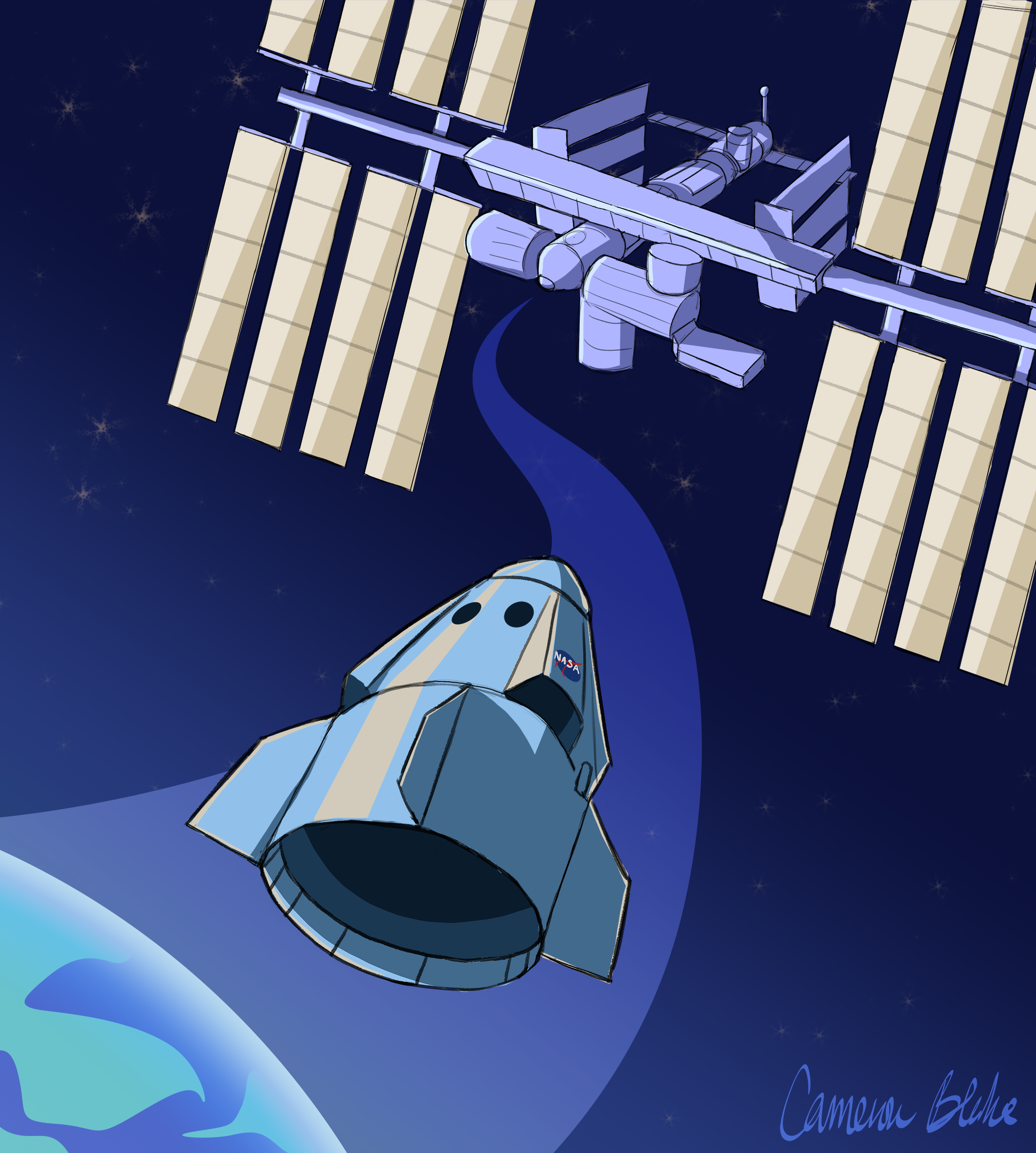 Artwork I made of today's Crew-1 launch! | Scrolller