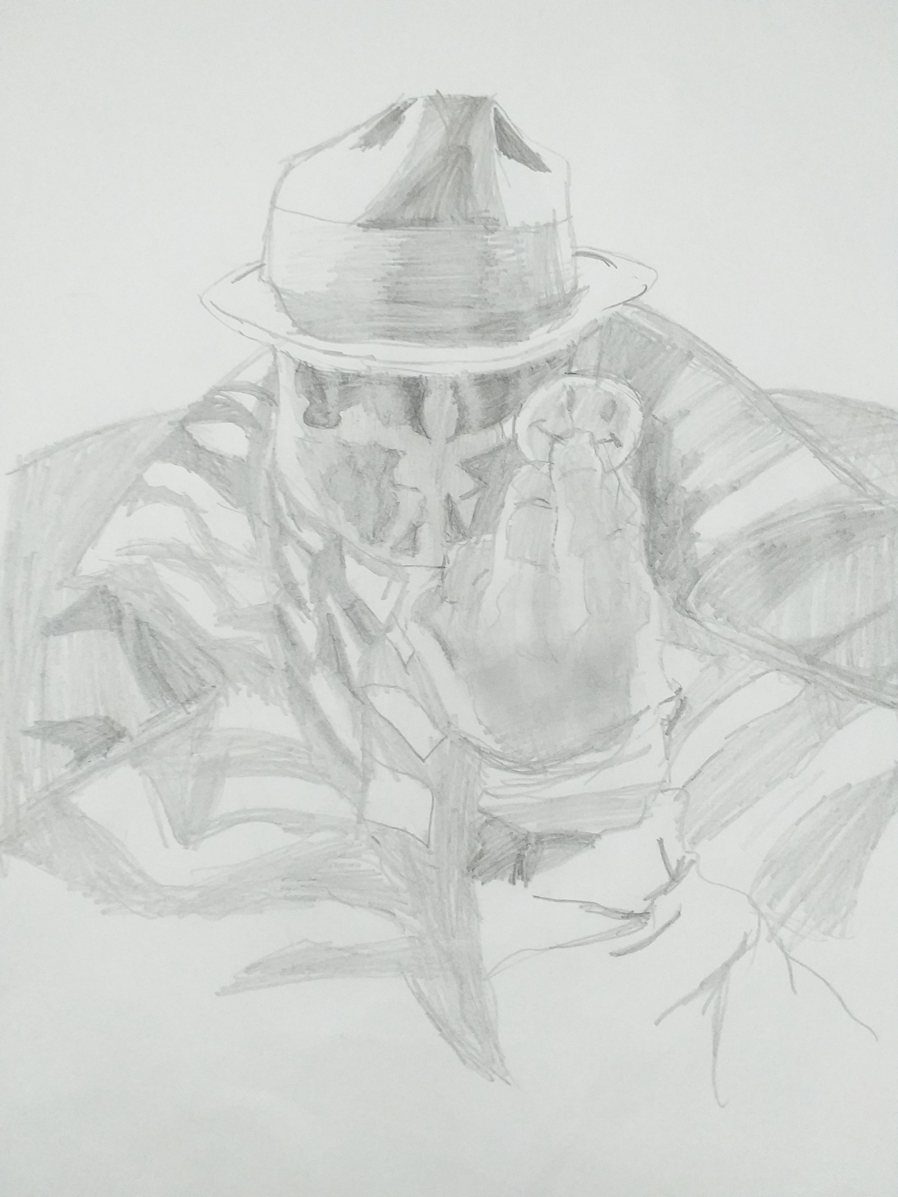 [Artwork]Rorschach drawn by me,an 12 year old fan. | Scrolller