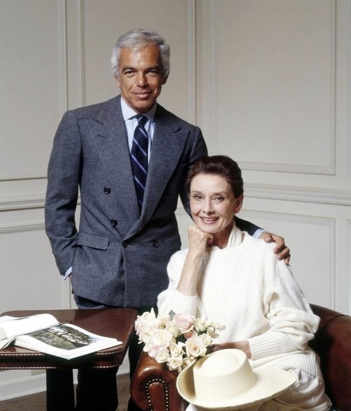 Audrey Hepburn & designer Ralph Lauren in the late late 1980’s | Scrolller