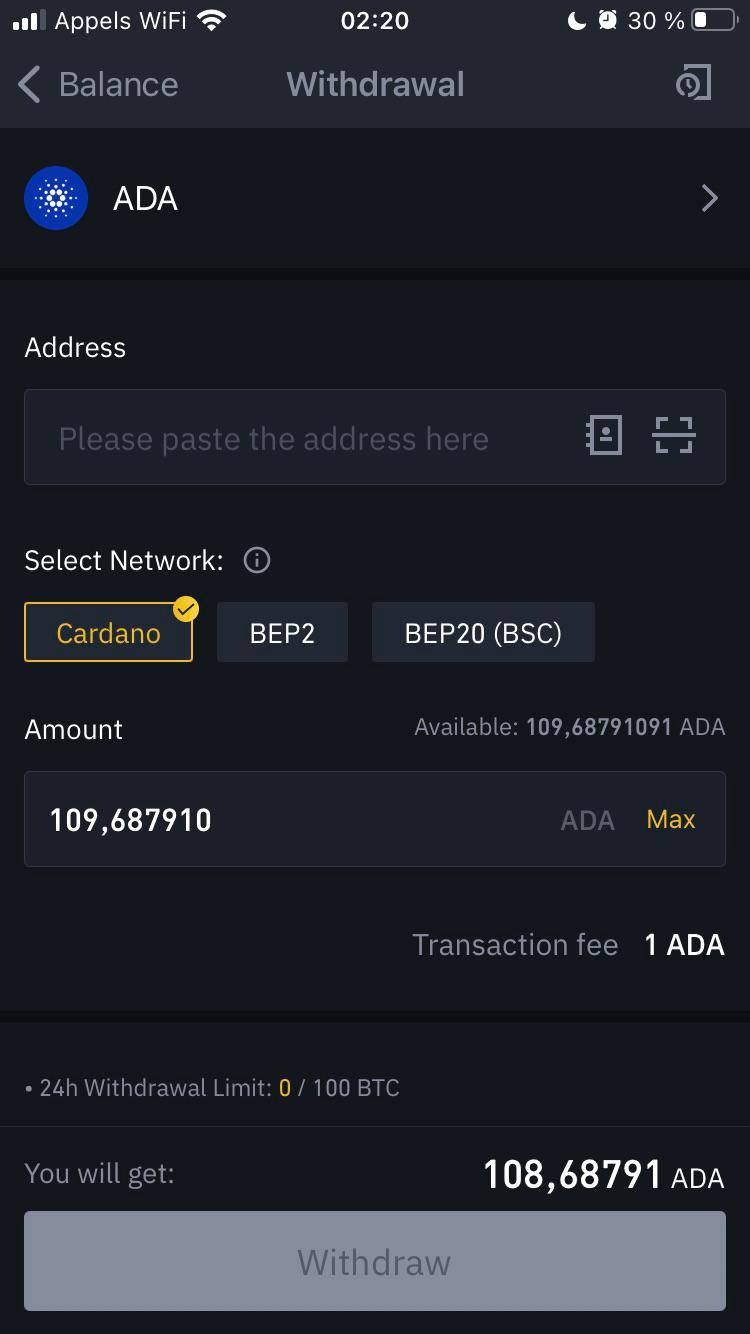 Back to 1 ADA withdrawal fee :)) | Scrolller