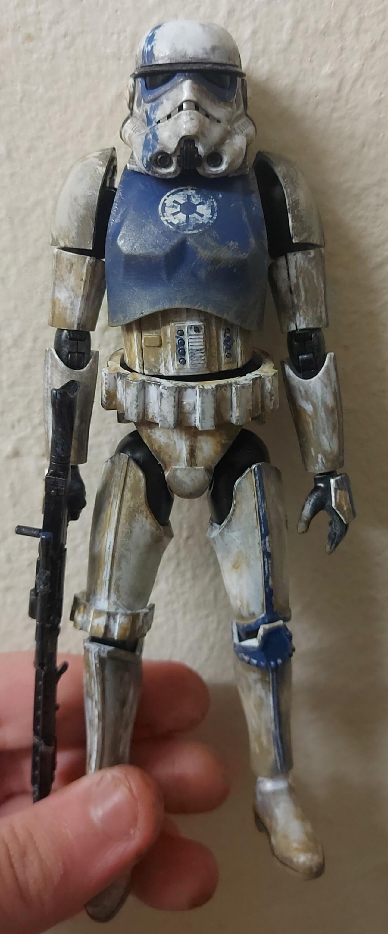Bandai 1/12 scale stormtrooper painted up in the clone wars 501st scheme, with some heavy ...
