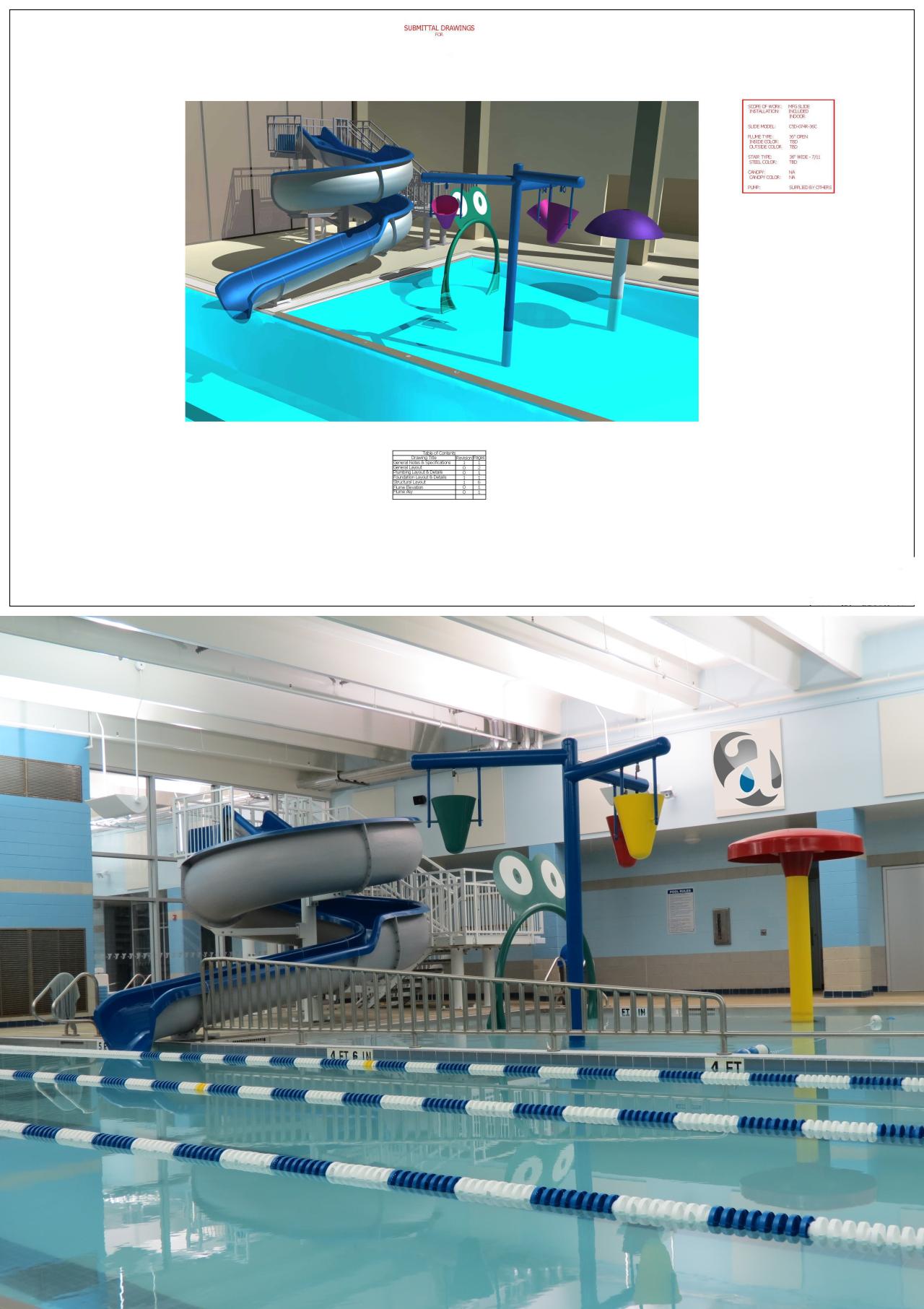 Before & After - Waterslide install picture vs. Submittal drawings (Inventor) | Scrolller