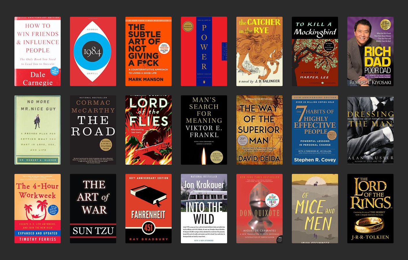 Best books for men according to 56 blogs (see comments for the list) | Scrolller