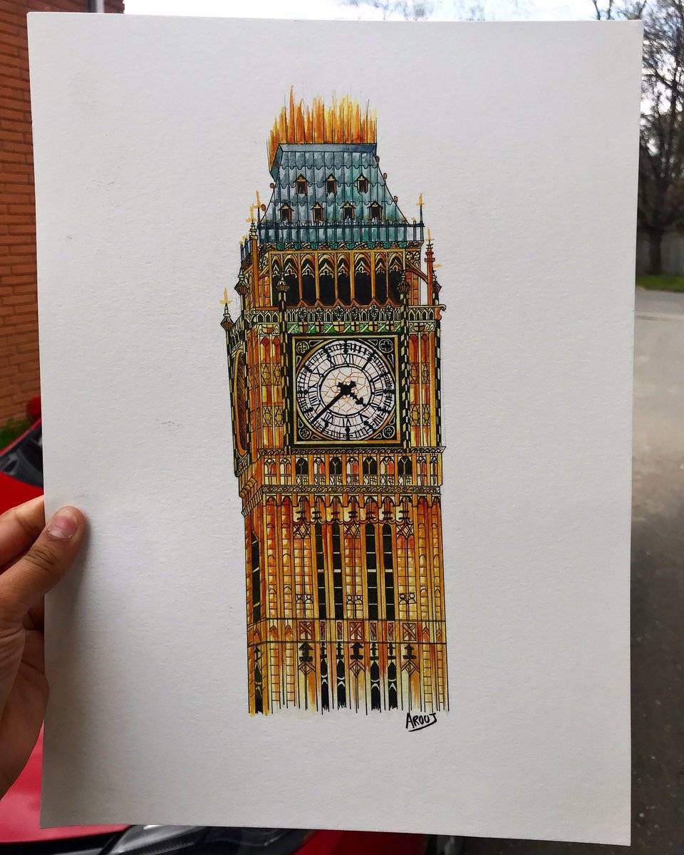 Big Ben in Watercolor by Me :) | Scrolller