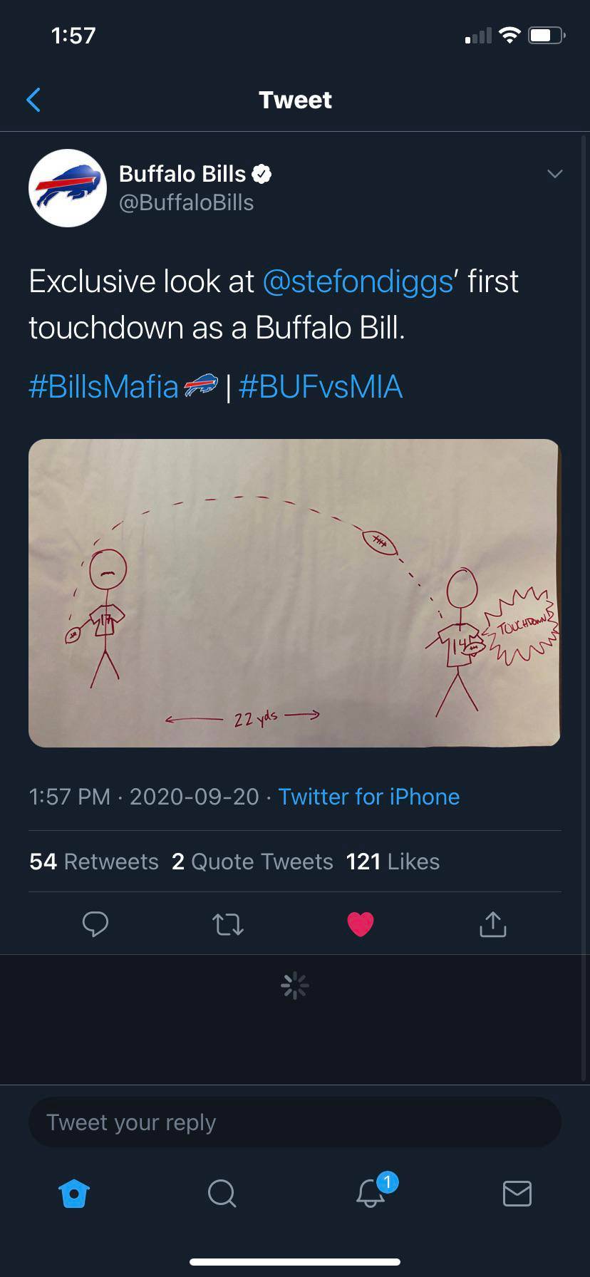 Bills Twitter after the Diggs Touchdown. | Scrolller