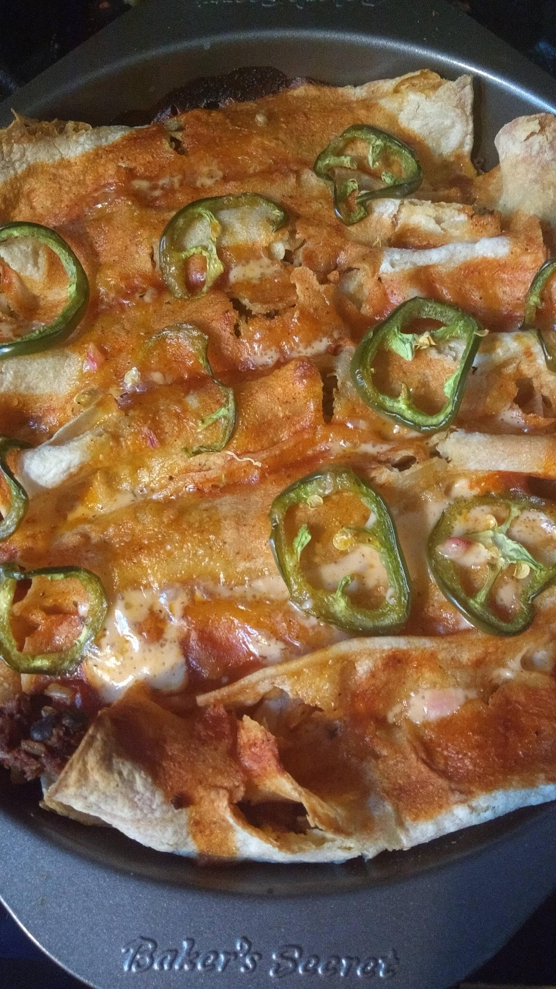 Black bean and tvp red enchiladas | Scrolller