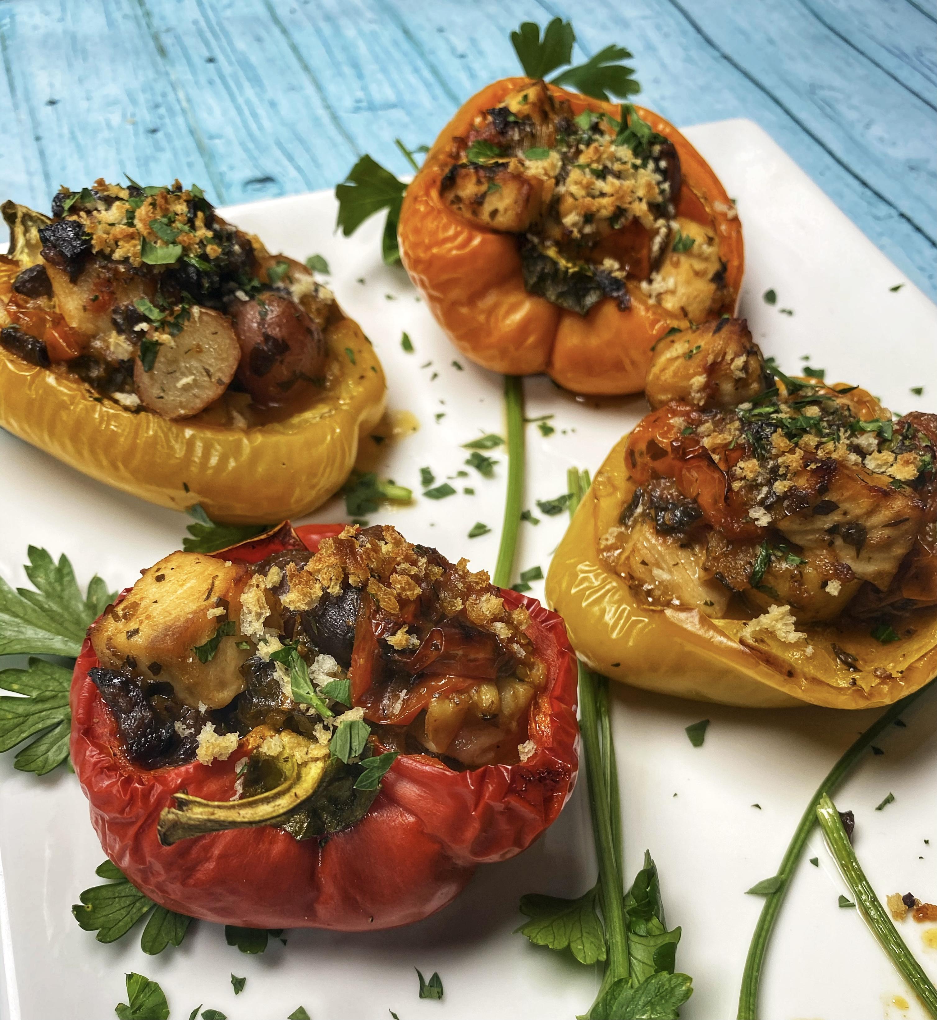 Black Garlic and Mahi Mahi Stuffed Bell Peppers Recipe | Scrolller