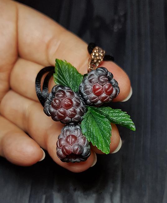 Black raspberry from baking polymerclay | Scrolller