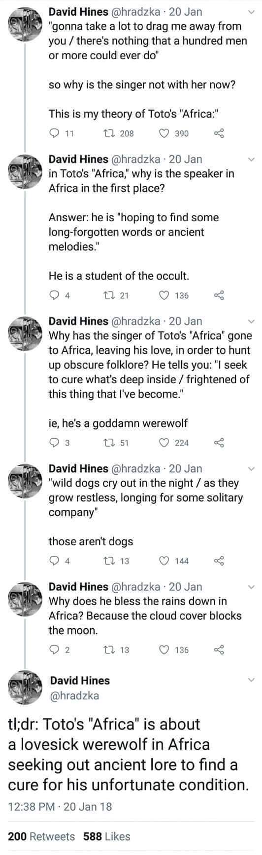 Bless the Werewolves Down in Africa | Scrolller