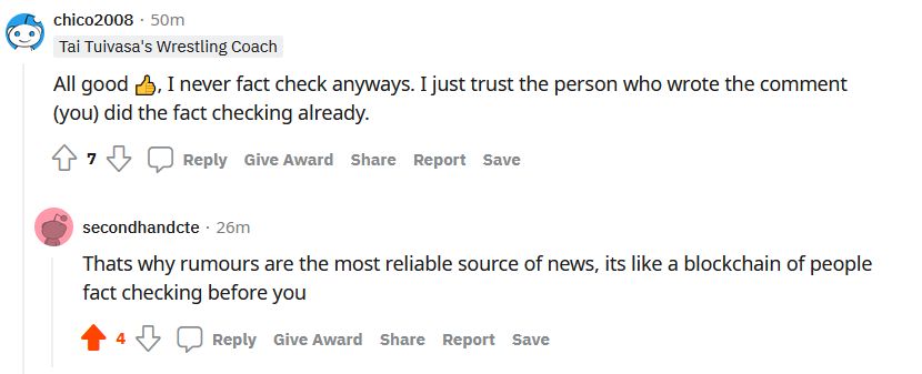Blockchain of rumours | Scrolller