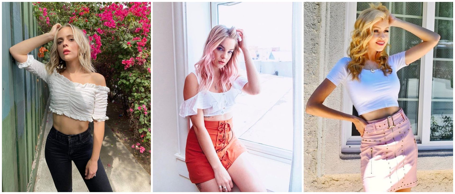 Blondes in White Tops Striking a Pose | Scrolller