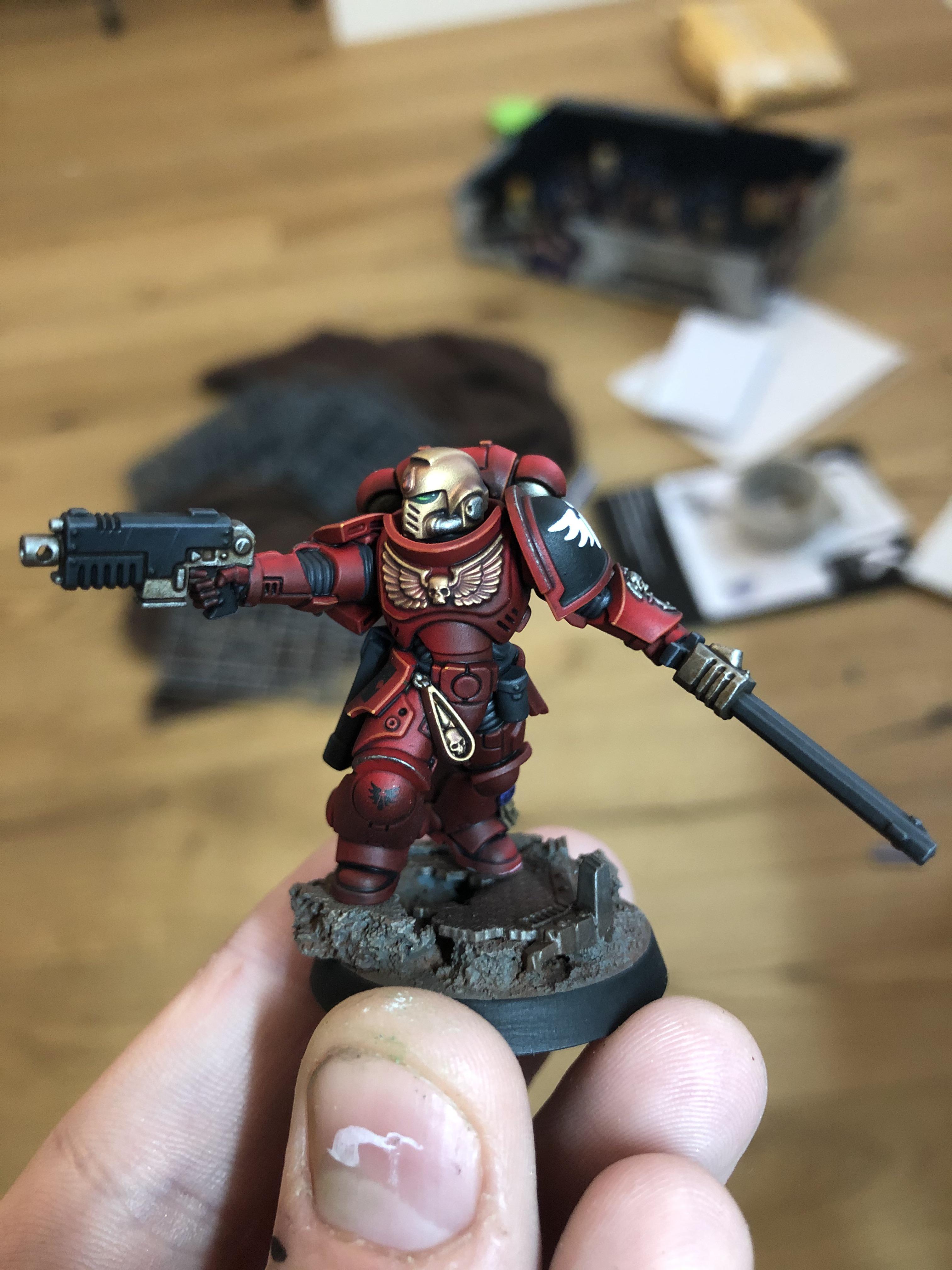 Blood Angels assault intercessor veteran sergeant. Hope you like him! Whole squad on my insta ...