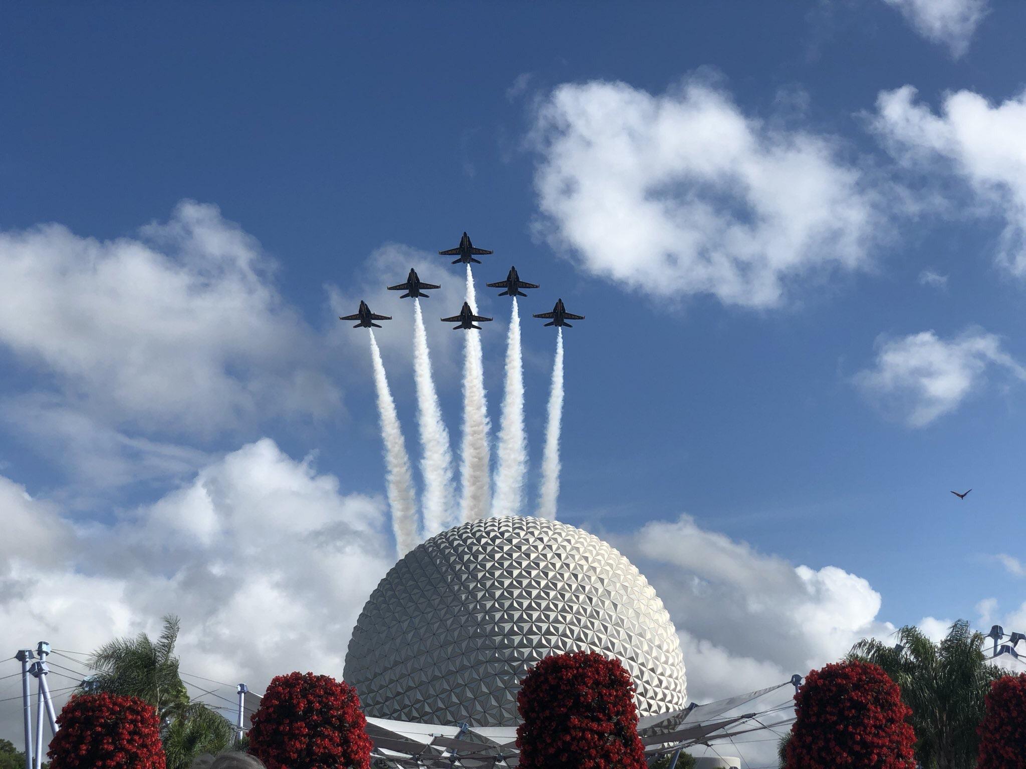 Blue Angels flew over EPCOT today, Thank you to everyone in the Navy | Scrolller