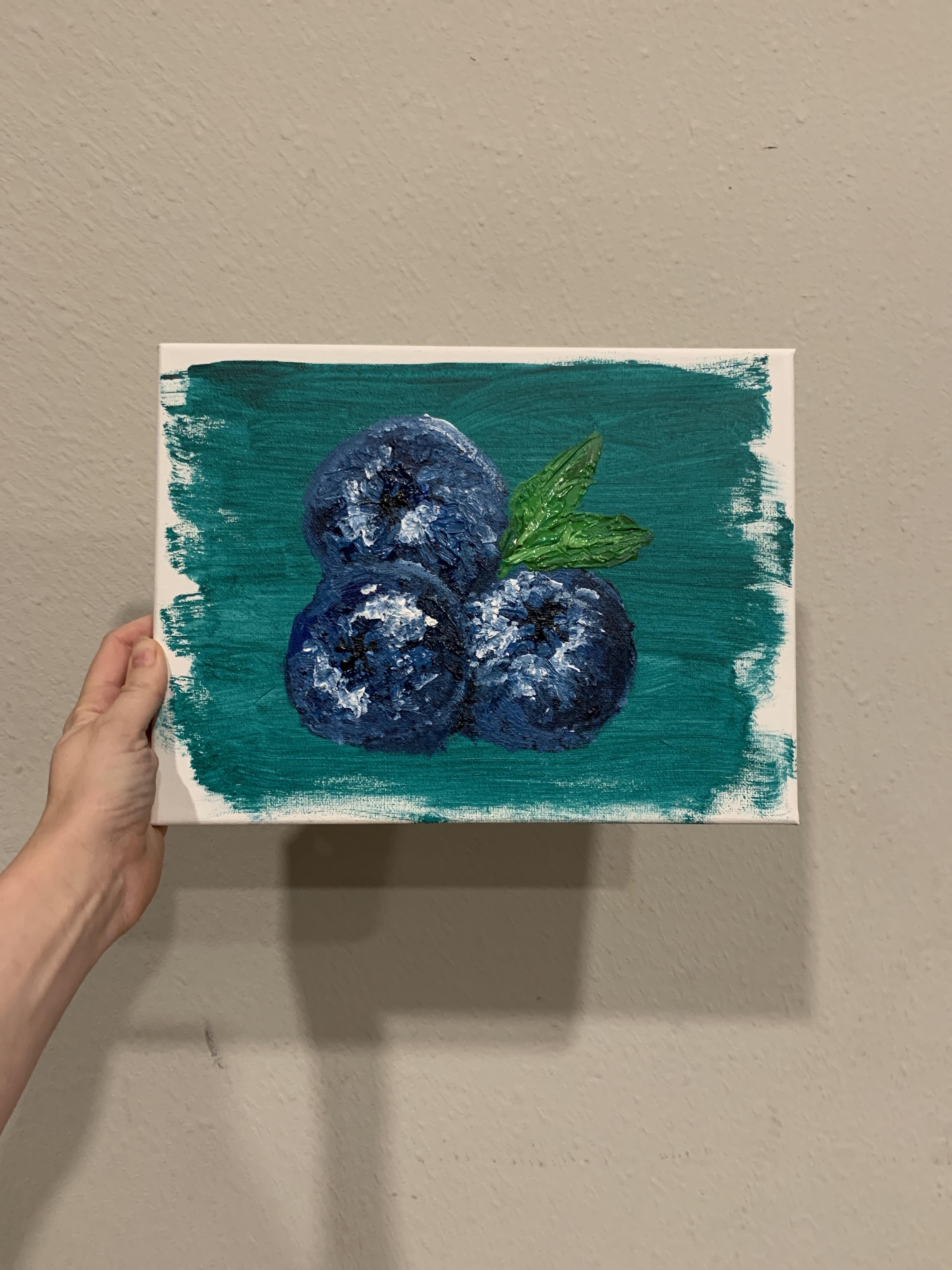 Blueberries, me, acrylic, 2021 | Scrolller