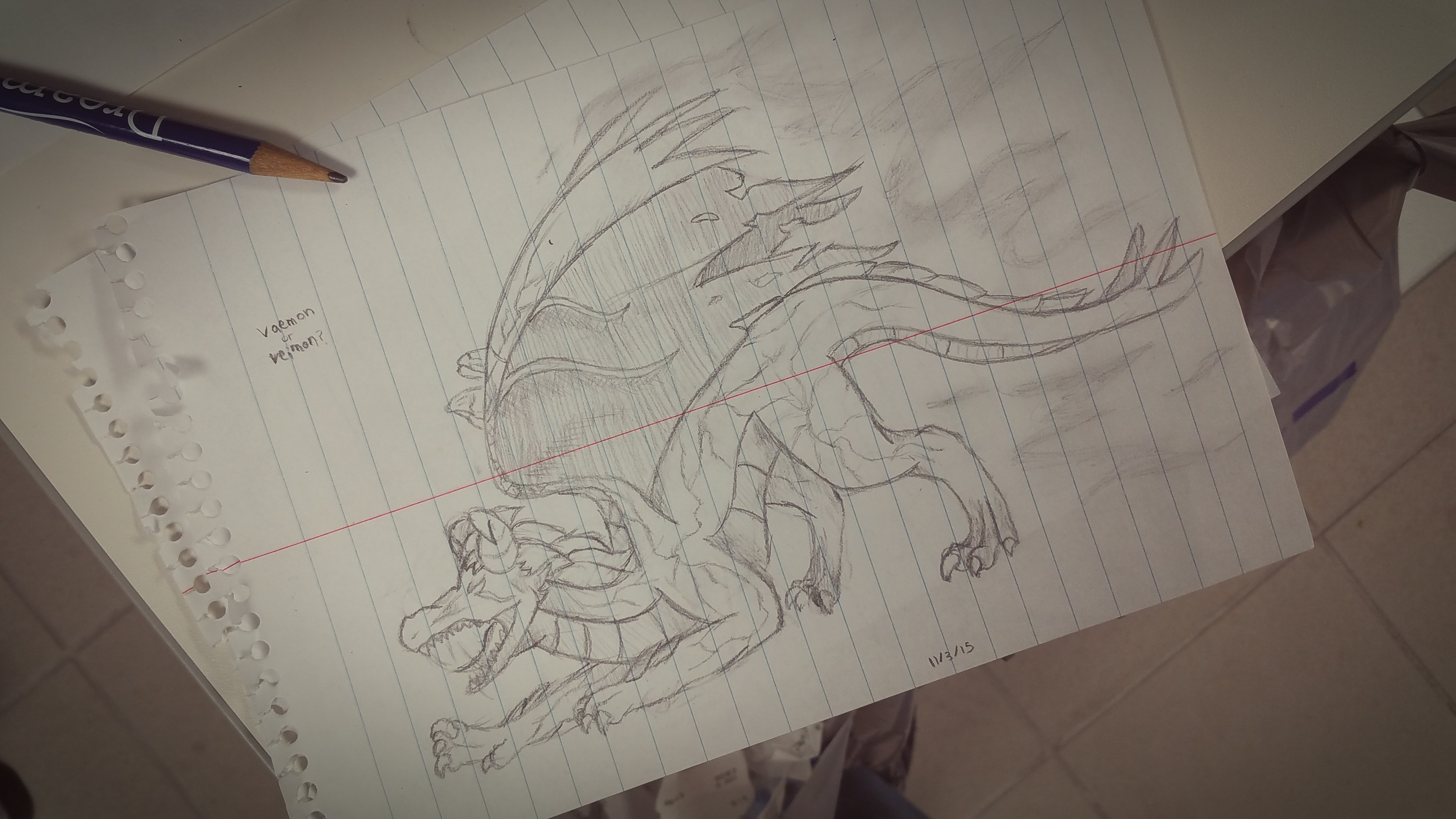 Bored at work. Drew...something. | Scrolller