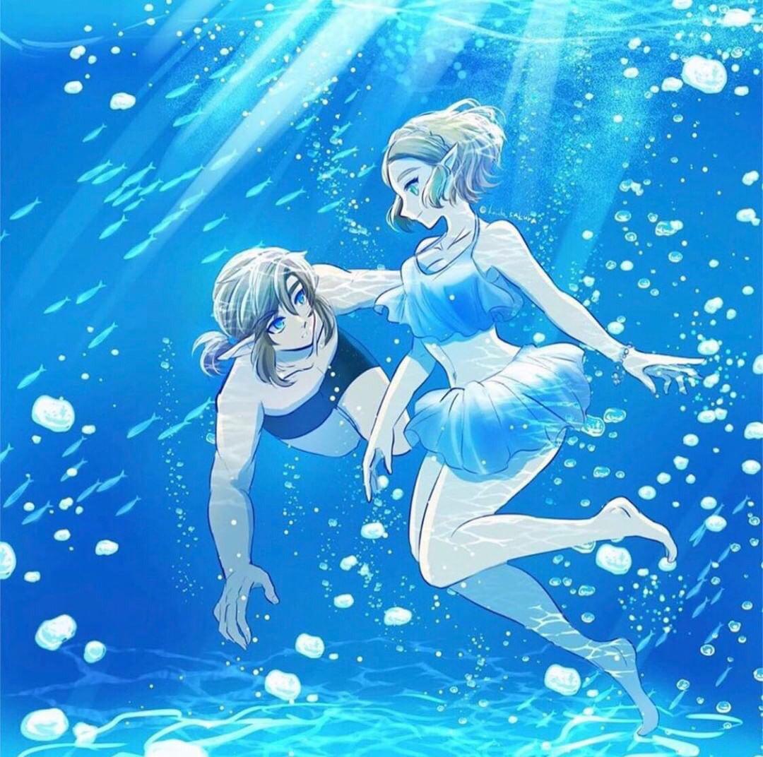 [BOTW] Underwater Couple by @kaido_sakura on Twitter | Scrolller