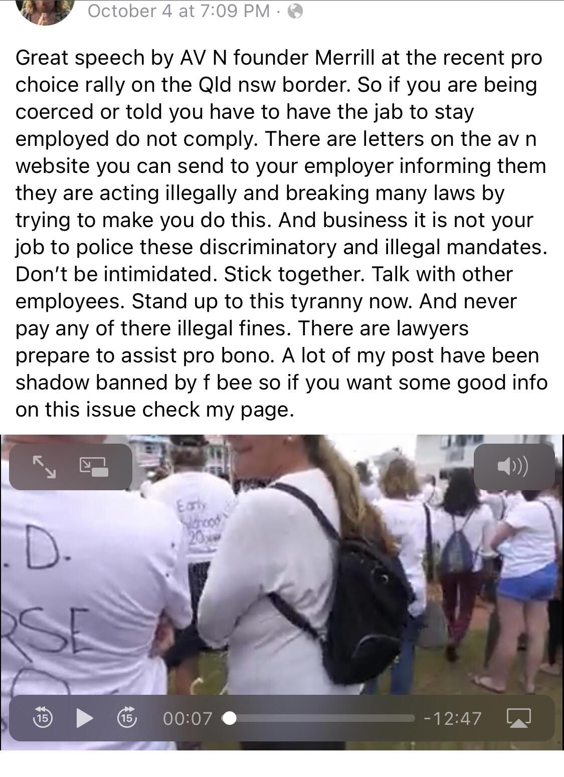 “Breaking many laws”...always get your legal advice from insane people on FB, especially if your ...