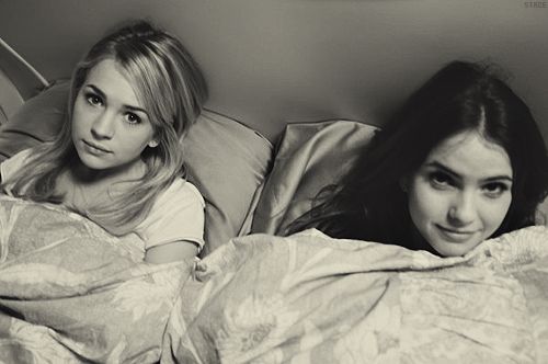 Britt Robertson and Shelley Hennig in bed | Scrolller