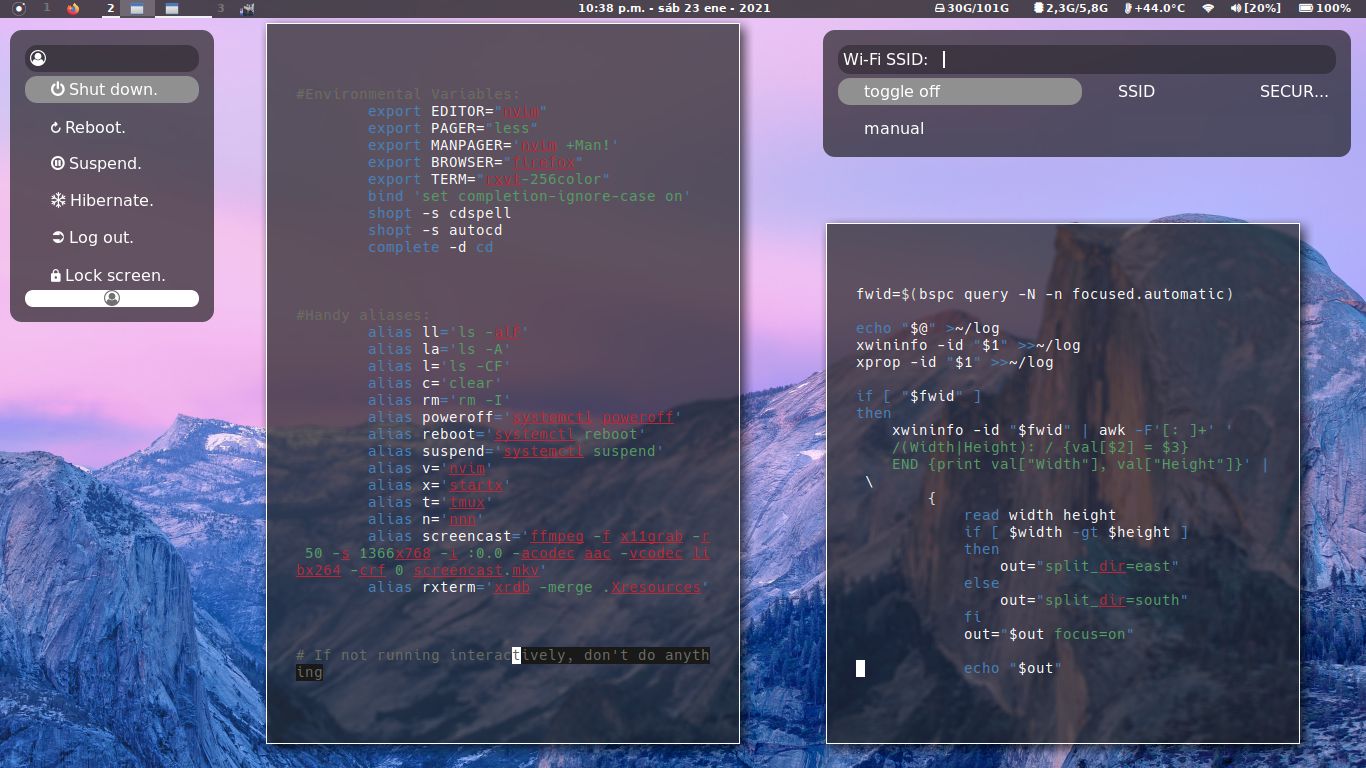 [bspwm] Bash scripting my power and wifi menus with rofi! | Scrolller