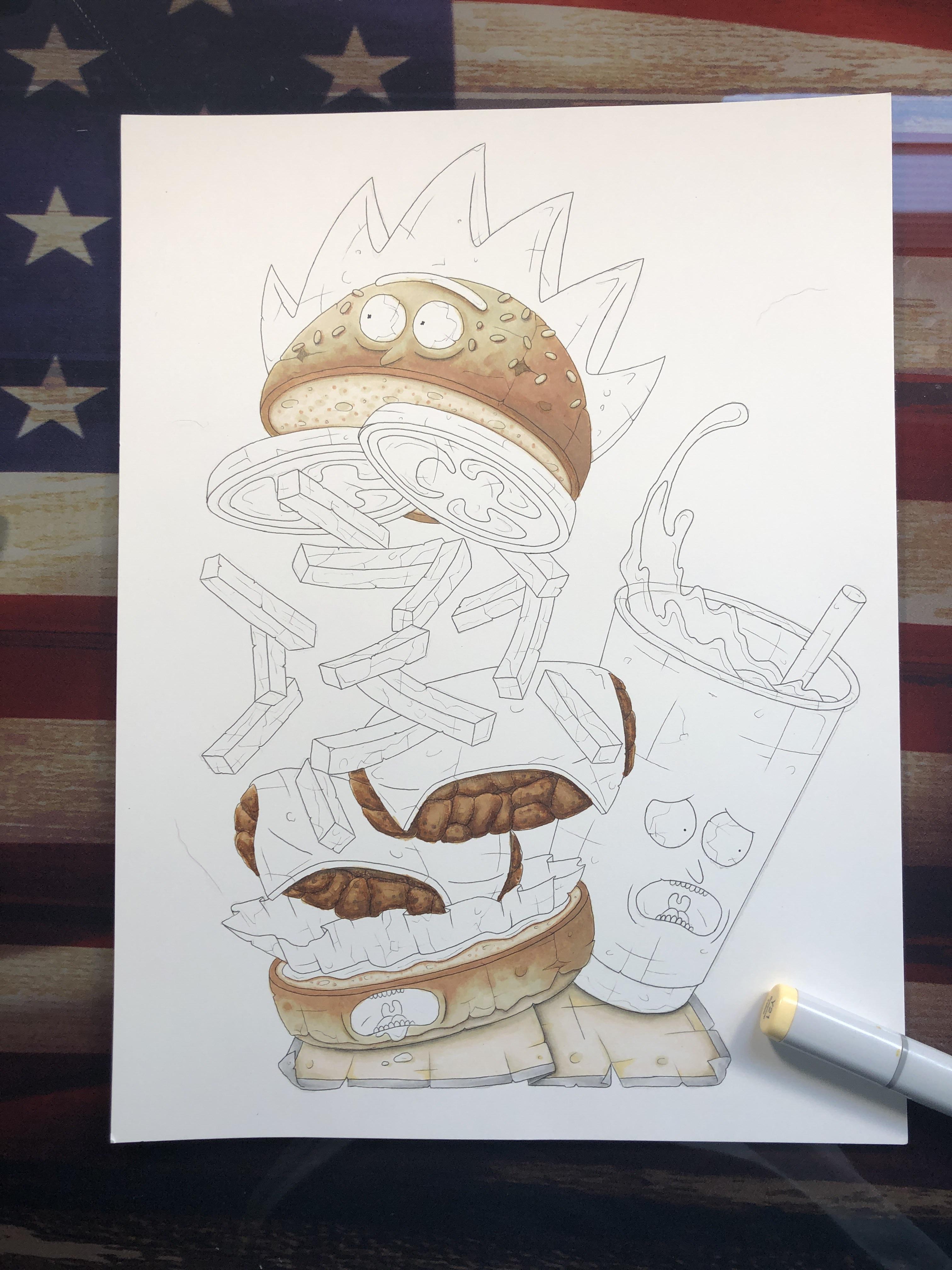 Burger Rick & Soda Morty - what do you guys think? (WIP) | Scrolller