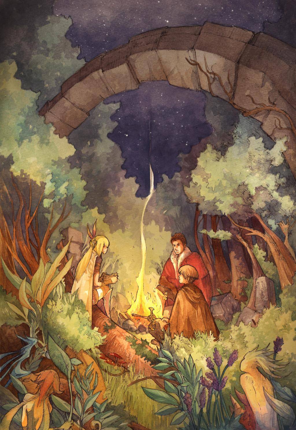 Campfire by the Arc by Sfin | Scrolller