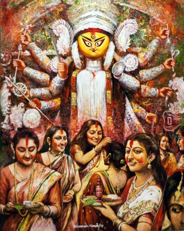 Can’t wait for Maa Durga Pooja. Painting by Milanendu Mondal | Scrolller