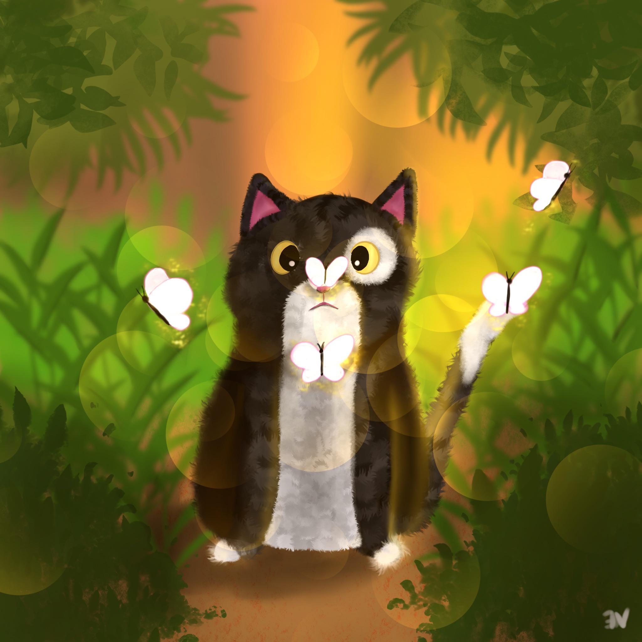 Cat, me, digital, 2020 | Scrolller