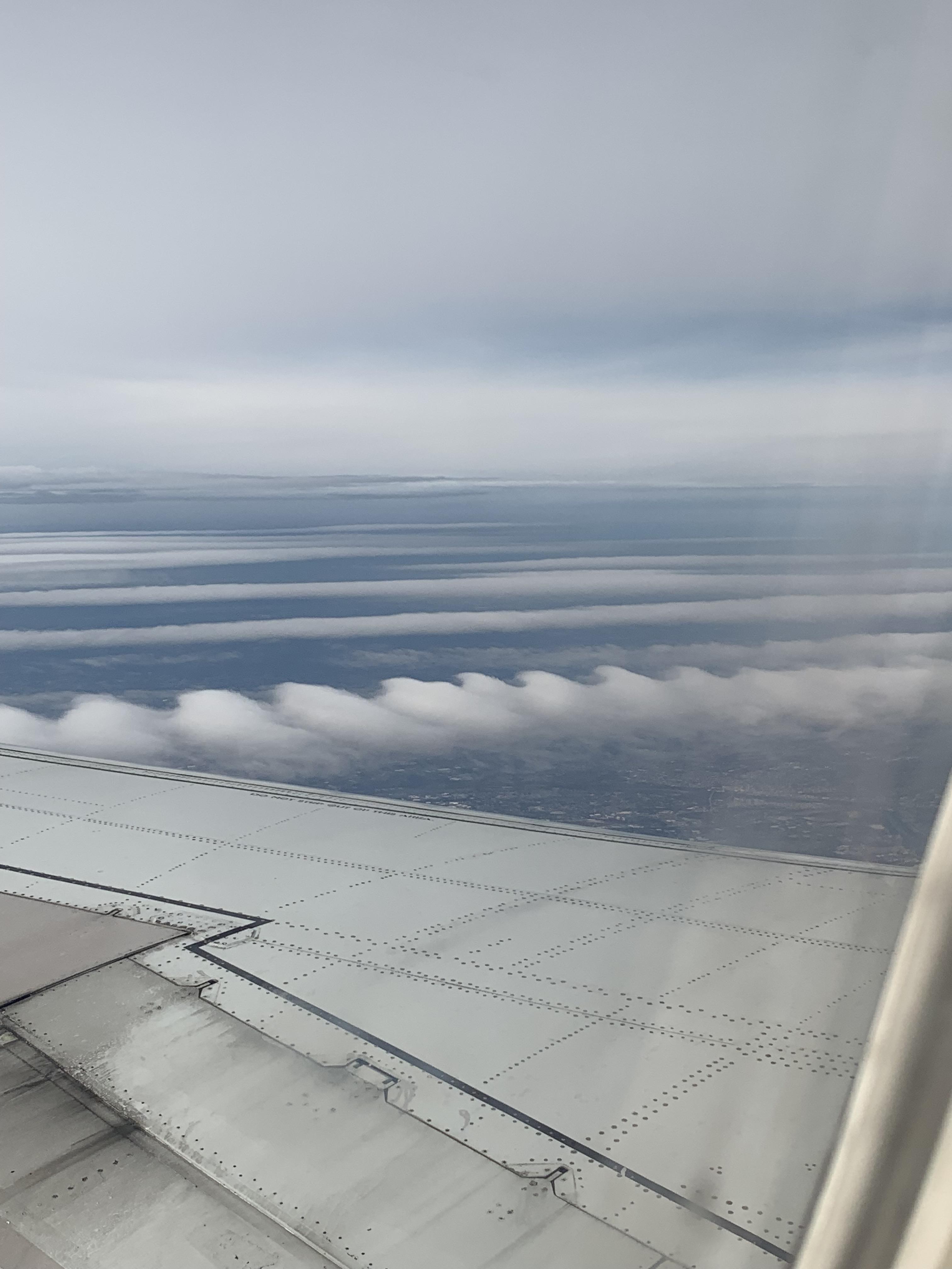 Caught these Kelvin-Helmholtz waves, a rare cloud formation that appears only under select ...