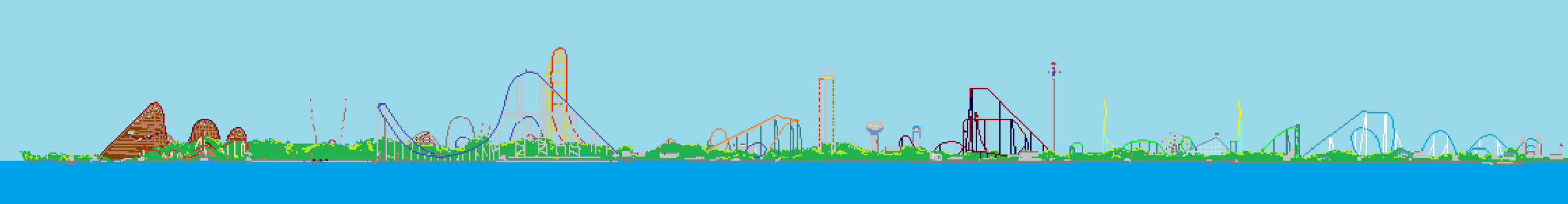 Cedar Point Skyline Pixel Art | Scrolller