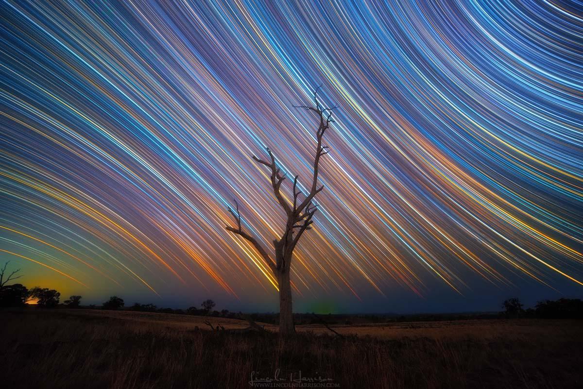 Celestial equator startrails, Lake Eppalock, VIC [1200x801] [OC] | Scrolller