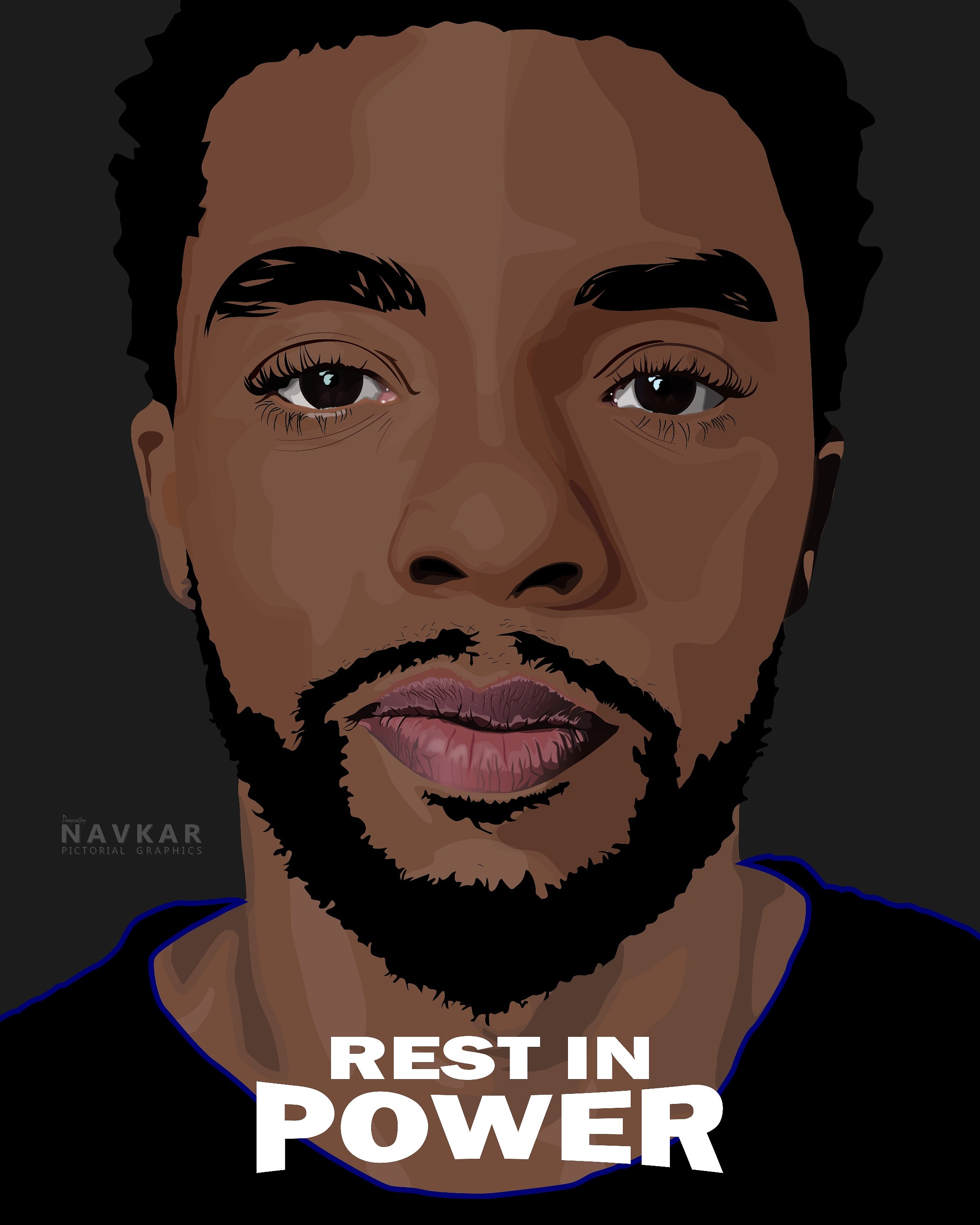 Chadwick Boseman vector portrait | Scrolller