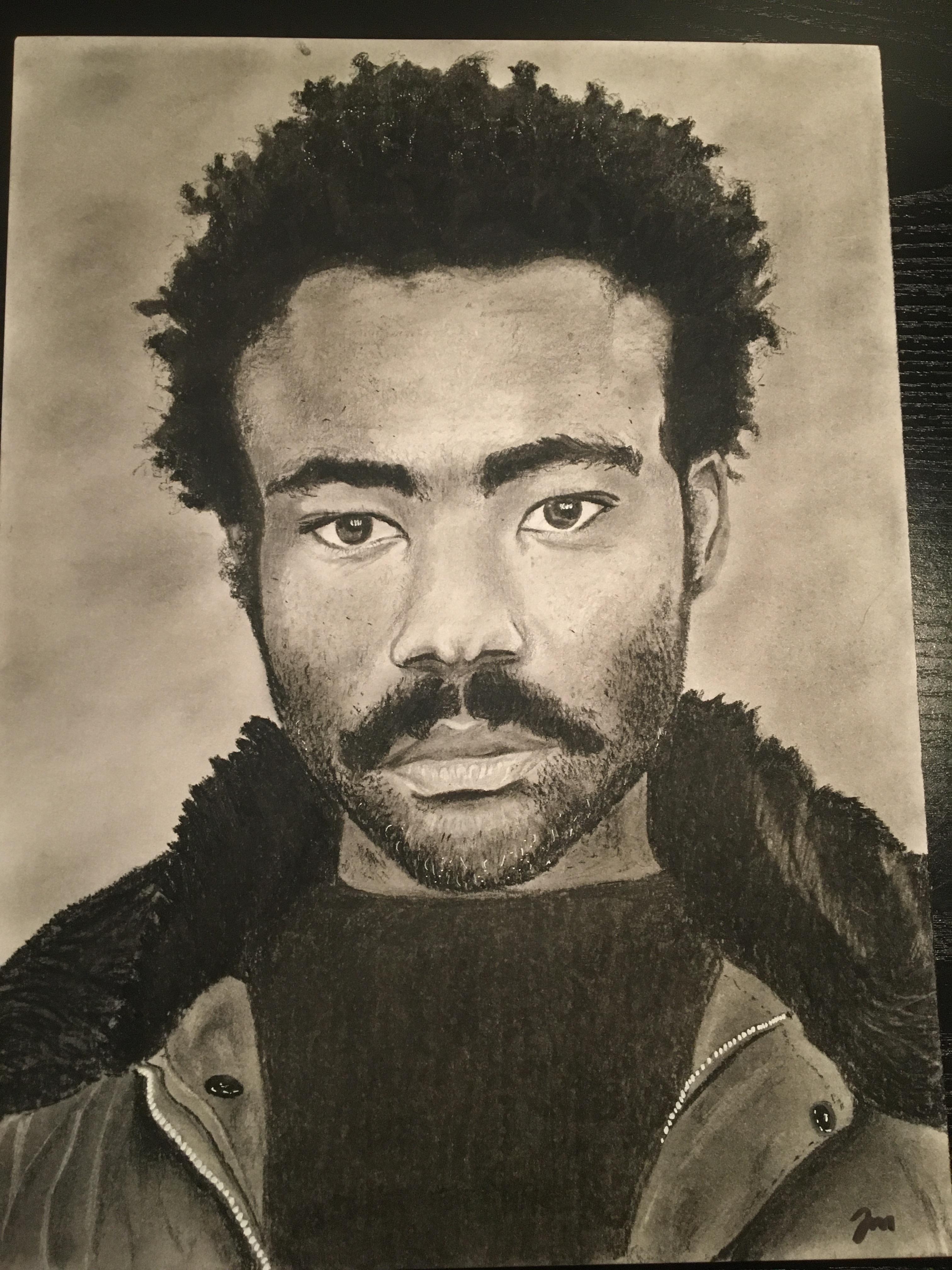 Charcoal drawing of Donald Glover | Scrolller