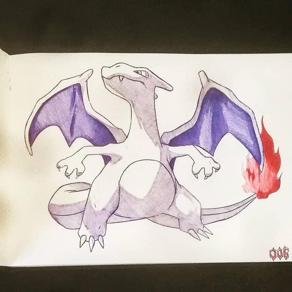 Charizard fan art - pencil and pen on A4 paper, 2021 | Scrolller