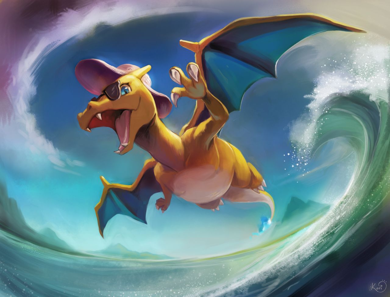 Charizard flying over ocean by KoriArredondo | Scrolller