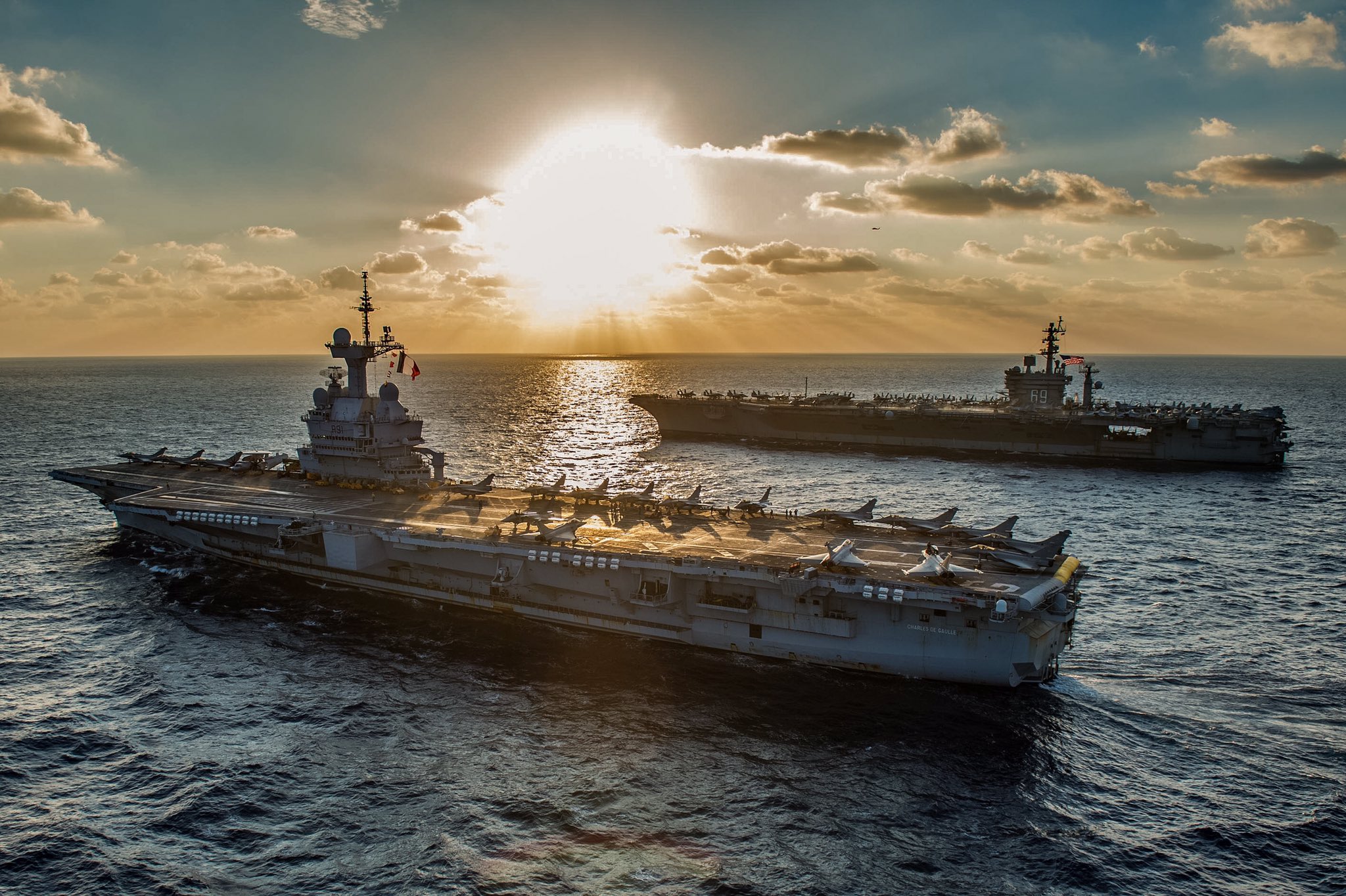 Charles de Gaulle and USN Dwight D. Eisenhower [2048 x 1364] | Scrolller