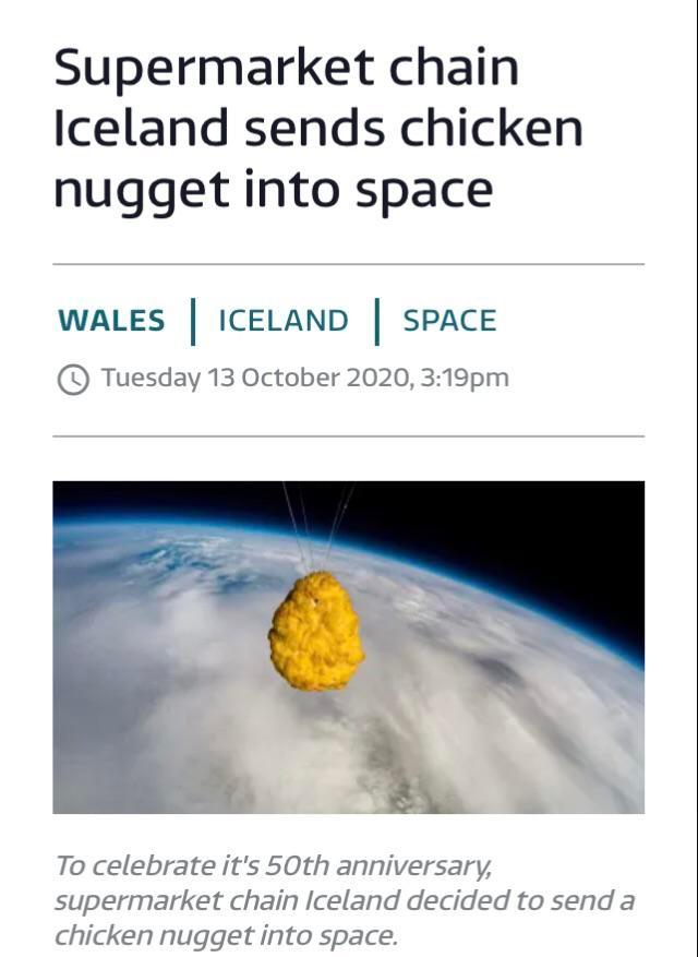 Chicken nugget in space | Scrolller