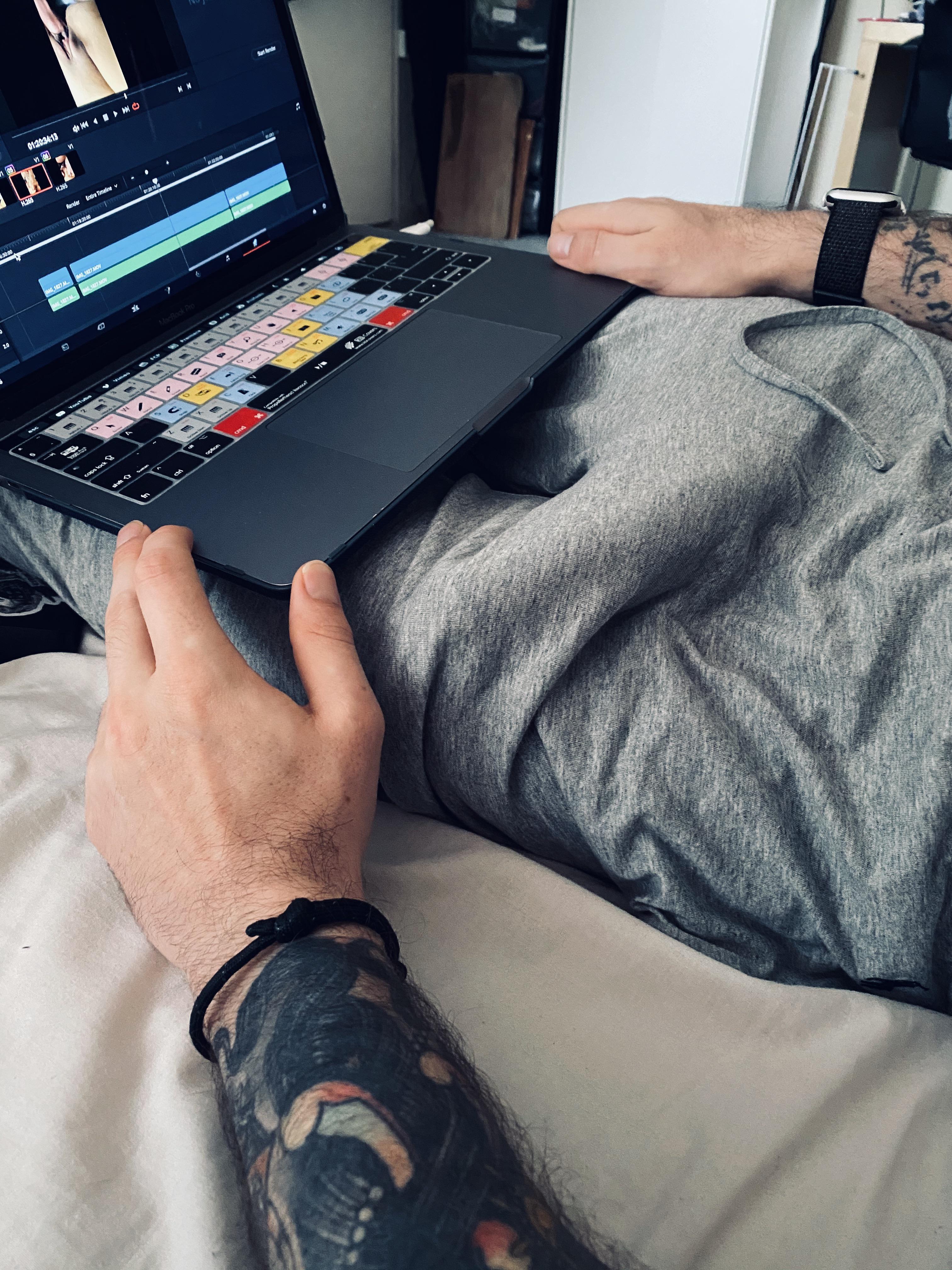 Chilling in bed, editing while working from home... 😉 | Scrolller
