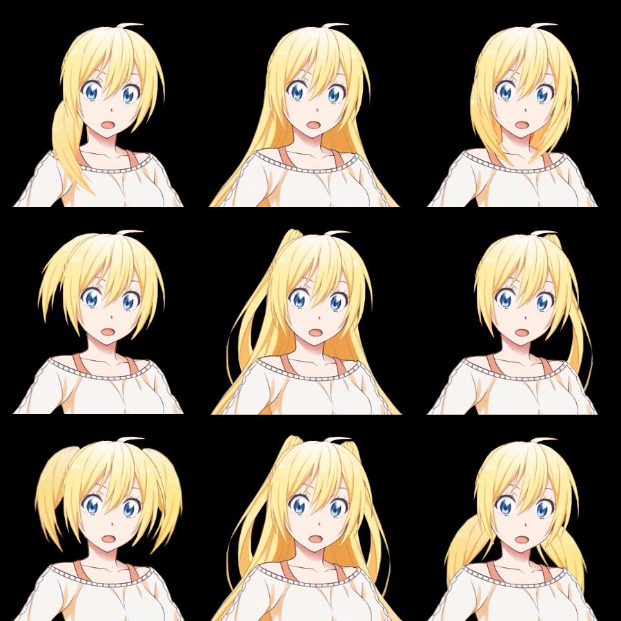 Chitoge with alternate hairstyles | Scrolller