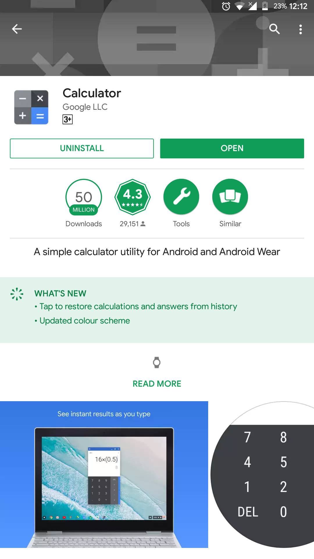 ChromeOS image on Calculator app on Play Store | Scrolller