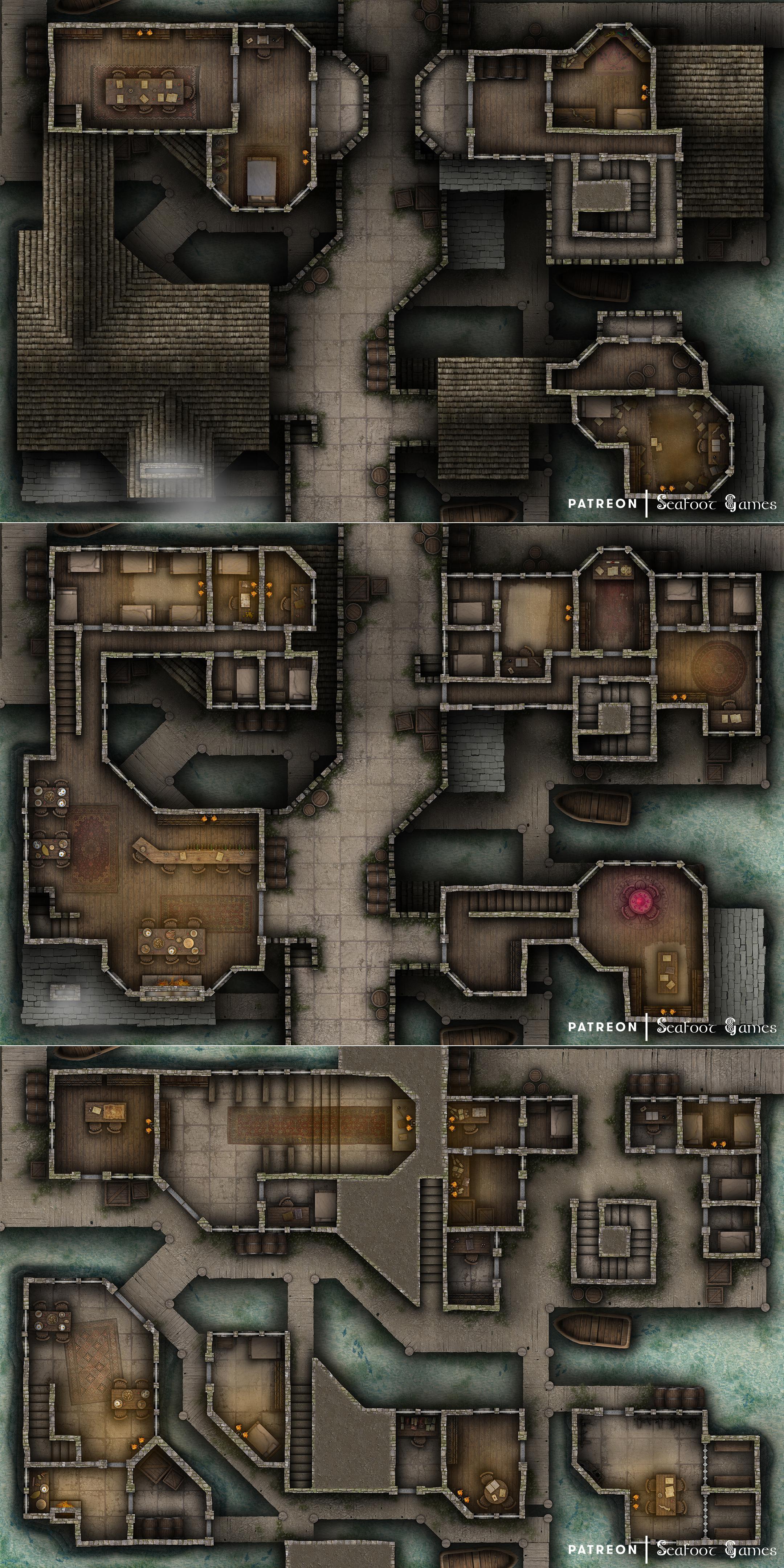 City of Saltspray 30x20 Multi-Level Battlemap! [OC] | Scrolller