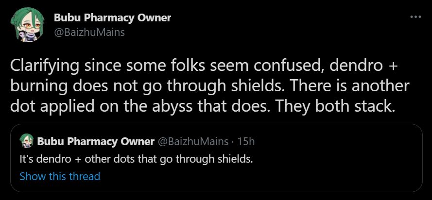 Clarification re: dendro + burning | Scrolller